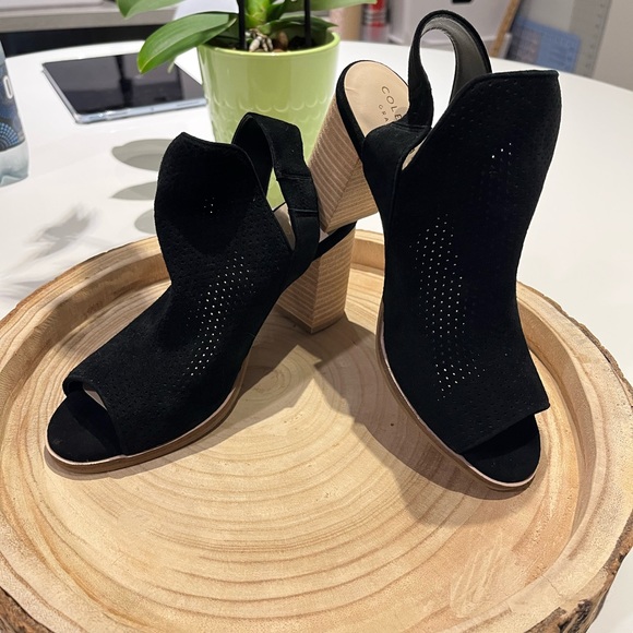 Cole Haan | Shoes | Cole Hahn Grand Os Chunky Wedge Shoe Heels 55 ...